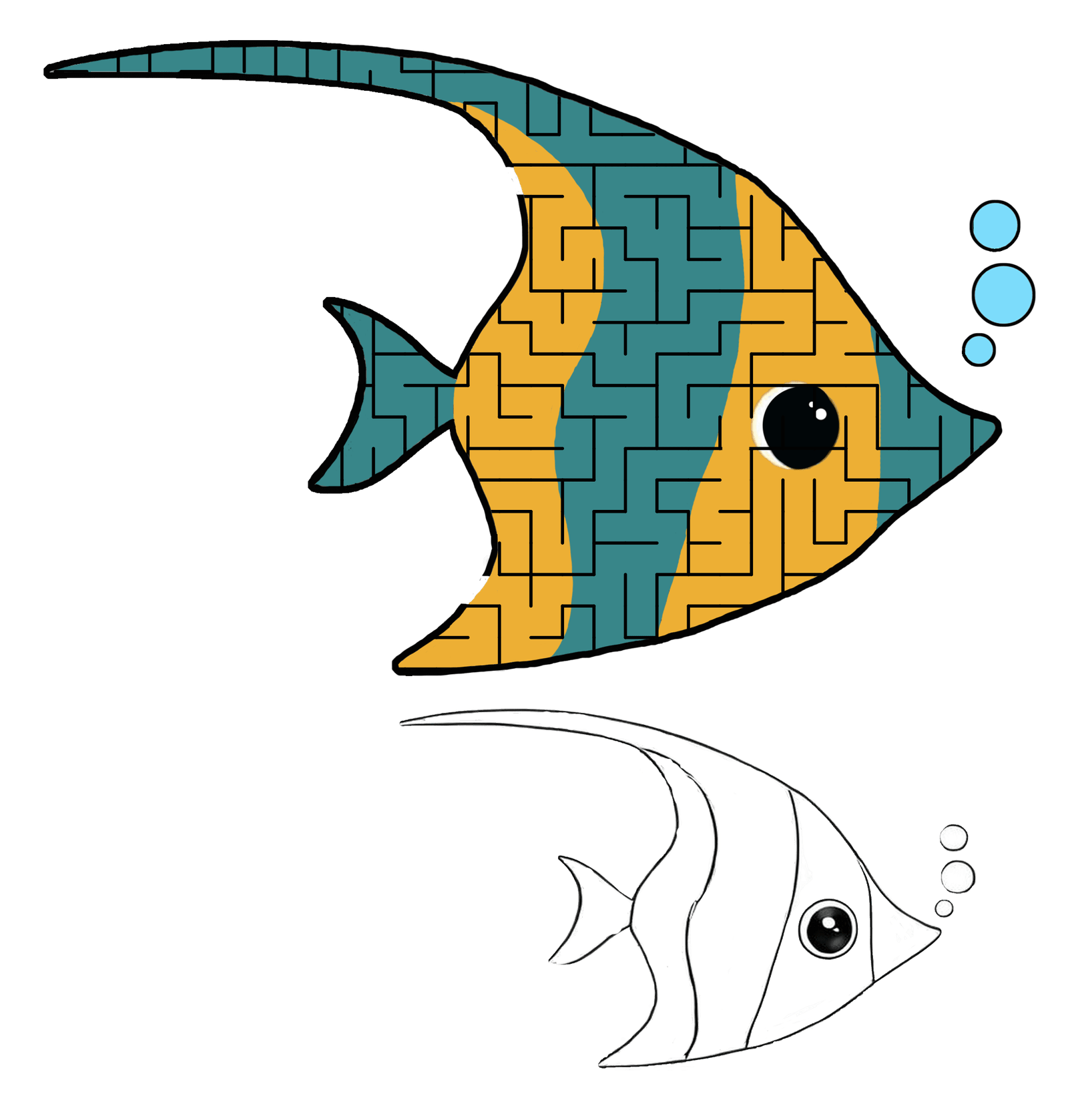 Explore Vibrant Fish Mazes with Coloring and Sketch Fun for Kids ...
